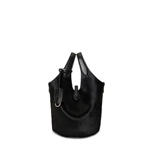 Ralph Lauren Polo Play Haircalf Tote & Crossbody - Black
