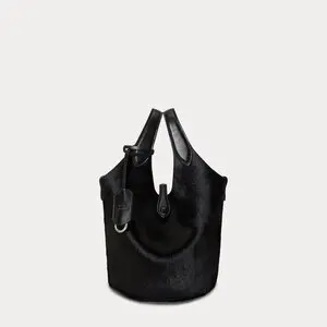 Ralph Lauren Polo Play Haircalf Tote & Crossbody - Black