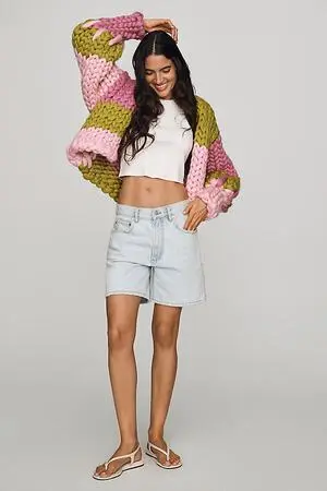 HOPE MACAULAY Noa Wool Chunky Knit Cardigan