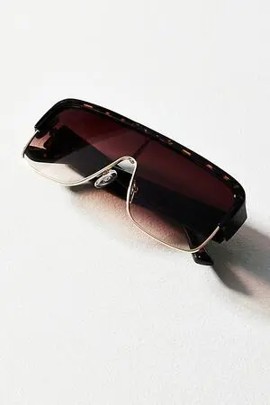 Anthropologie Flat-top Frameless Aviator Sunglasses - Tortoise