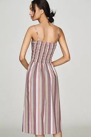 RAISONNEL Cotton Smocked A-le Midi Dress