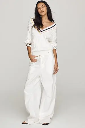The Upside Josette Cable-knit V-neck Sweater