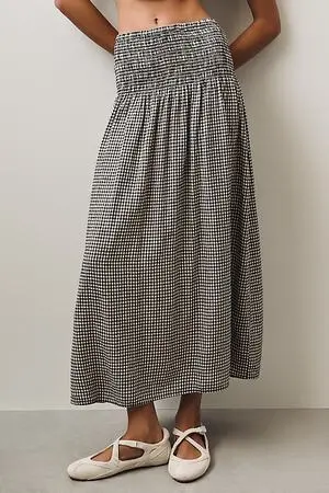 Z Supply Brooke Smocked-waist Midi Skirt