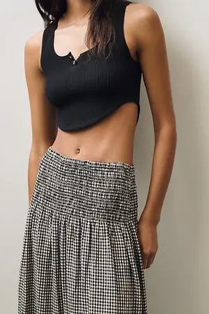 Z Supply Brooke Smocked-waist Midi Skirt