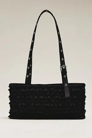 DAMSON MADDER Sophia Ruffle Bag - Black