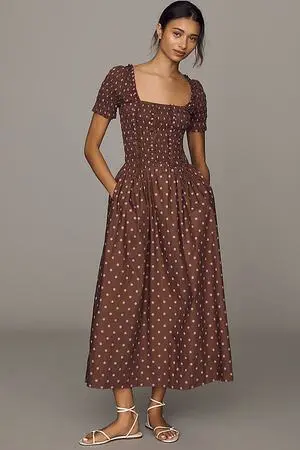 DAMSON MADDER Raphaela Cotton Midi Dress - Spot