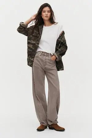 AGOLDE Luna Pieced High-rise Barrel-leg Jeans - Cedar
