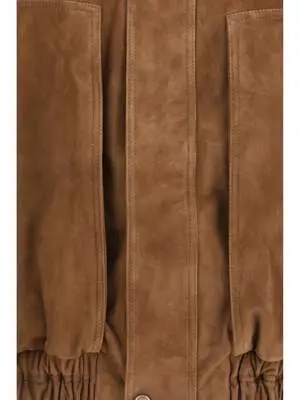 Magda Butrym Suede Bomber Jacket