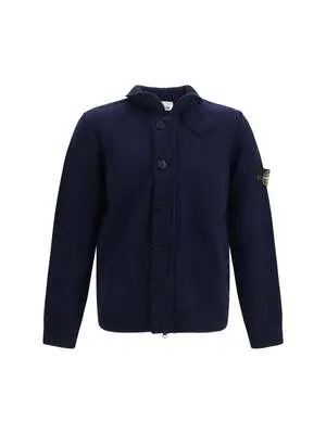 Stone Island Crewneck Sweater With Logo Patch - Blue
