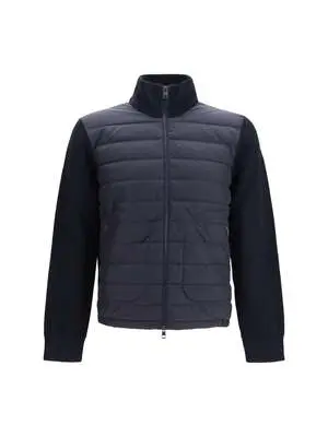 Moncler Cardigan With Padded Zip Closure - Blue
