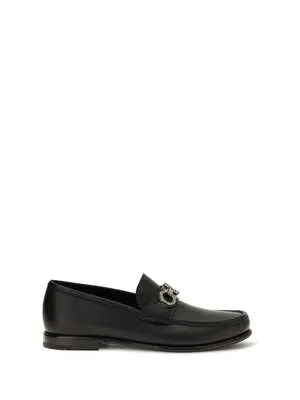 FERRAGAMO Gancini Ornament Loafers - Black