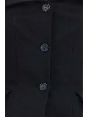 Magda Butrym Sculptural Cotton Bustier Peplum Top