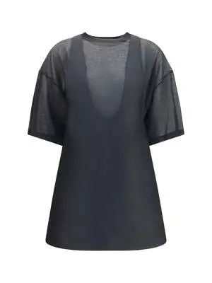 Balenciaga Hybrid Dress With Sheer T-shirt - Black