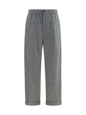 Giorgio Armani Oversized Pants In Wool And Cashmere With Denim Effect