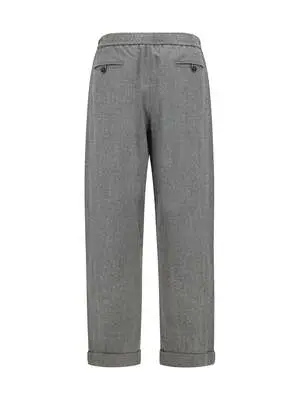 Giorgio Armani Oversized Pants In Wool And Cashmere With Denim Effect