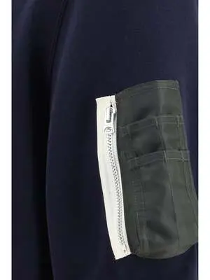Sacai Terry Cloth Zip Polo - Blue