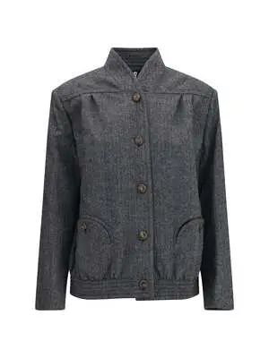 BLAZÉ MILANO Blazè Milano Coiba Herringbone Wool Blend Jacket - Gray