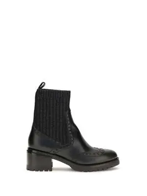 Santoni Ferret Leather Boots - Black