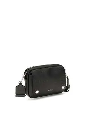Loewe Small Pebble Messenger Shoulder Bag - Black