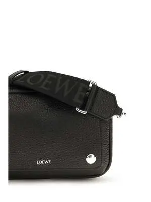 Loewe Small Pebble Messenger Shoulder Bag - Black