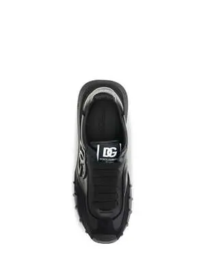 Dolce & Gabbana Athletic Fabric And Leather Lace-up Sneakers - Black