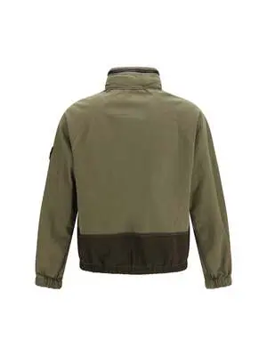 Stone Island Technical Outerwear Jacket With Zipper Details And Logo Patch