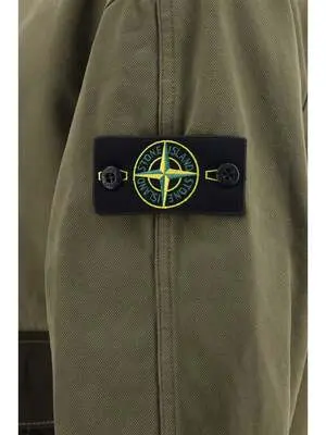 Stone Island Technical Outerwear Jacket With Zipper Details And Logo Patch