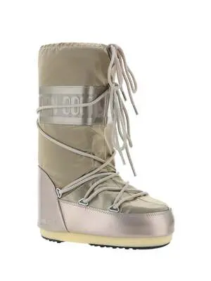 Moon Boot Icon Glance Knee-high Lace-up Boots - Cream
