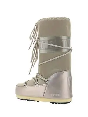 Moon Boot Icon Glance Knee-high Lace-up Boots - Cream