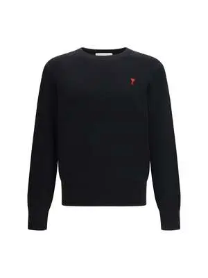 AMI Paris De Coeur Crew Neck Pullover - Black