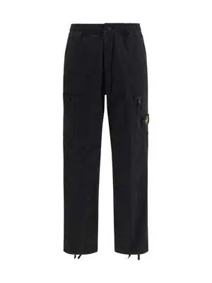 Stone Island Cotton Cargo Pants - Black