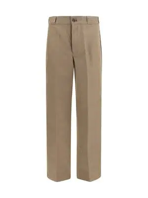 Prada Technical Wide-leg Pants In Canvas - Brown