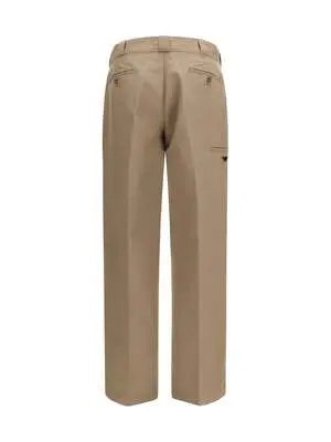 Prada Technical Wide-leg Pants In Canvas - Brown