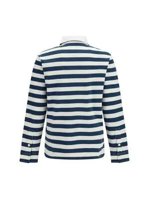 Burberry Striped Long-sleeve Cotton Polo