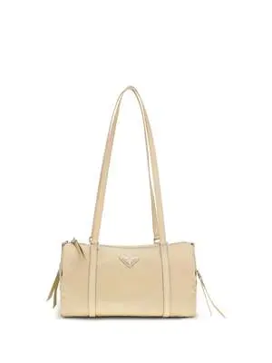 Prada Large Re-nylon And Saffiano Shoulder Bag - Cream