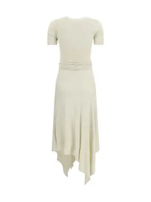 Alaïa Belted Midi Dress In Jersey - Multicolor