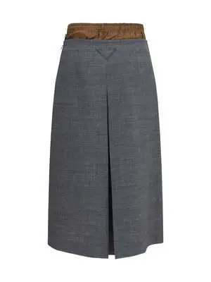 Prada Midi Skirt With Topstitching