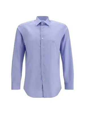 Etro Roma Cotton Shirt With Pegaso Logo - Blue