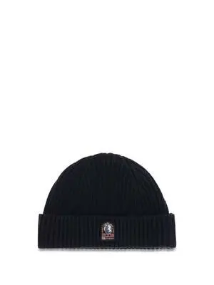 PARAJUMPERS Ribbed Knit Logo Beanie - Blue