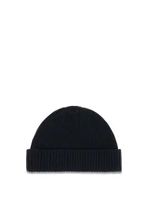 PARAJUMPERS Ribbed Knit Logo Beanie - Blue
