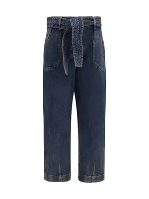 Giorgio Armani Wide-leg Jeans With Belt - Blue