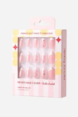 NEVER HAVE I EVER French But Make It Fabulous Short Almond Press On Nails