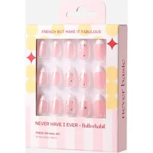 NEVER HAVE I EVER French But Make It Fabulous Short Almond Press On Nails - Pink