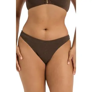 Bond Eye Sign Shimmer High Leg Bikini Briefs - Walnut