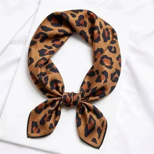 SILKSILKY Pure Silk Printed Square Scarf For - Leopard