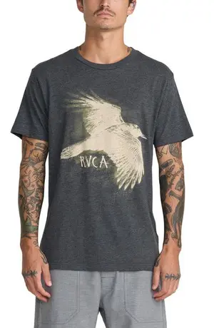 Rvca Horton Raven Graphic T-shirt - Black