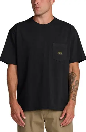 Rvca Americana Pocket Label Cotton T-shirt - Black