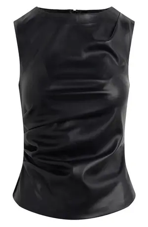 Joe's Jeans The Meg Faux Leather Sleeveless Top - Black