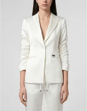 Philipp Plein Cady Cargo Fit Blazer - Offwhite