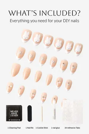NEVER HAVE I EVER Fruity Miffy Almond Press On Nails